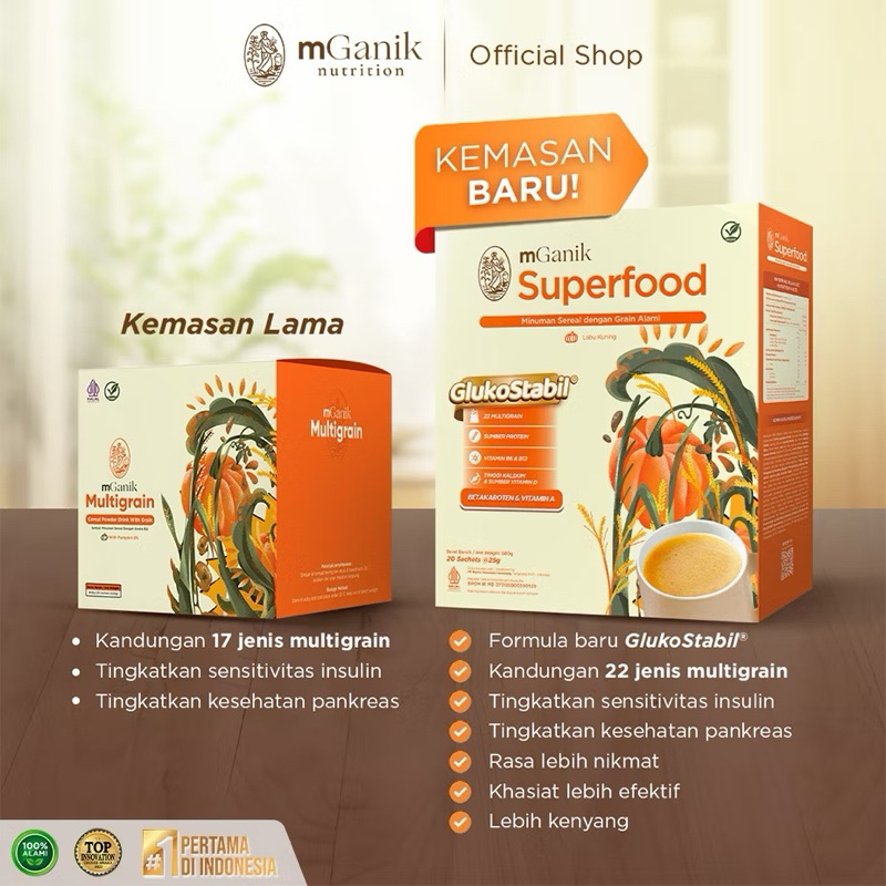 Jual 𝖎 𝖓𝖆𝖙𝖚𝖗𝖆𝖑 | NEW mGanik Samarinda Multigrain SuperFood Labu Kuning ...