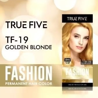 Jual True Five Hair Color TF-19 Golden Blonde 100ml | Shopee Indonesia