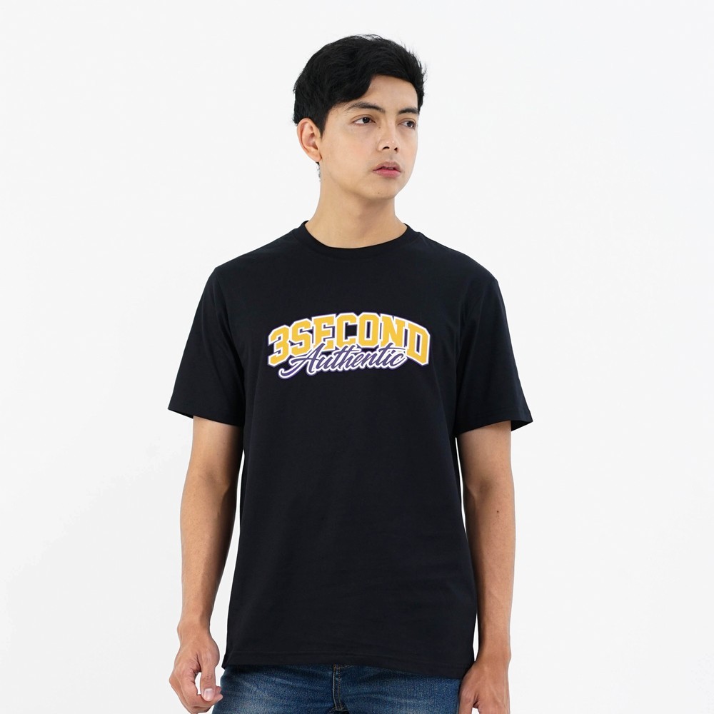 Jual 3Second Kaos Pria Lengan Pendek Regular Fit Katun Logo Script Hector OL-C690125 | Shopee ...