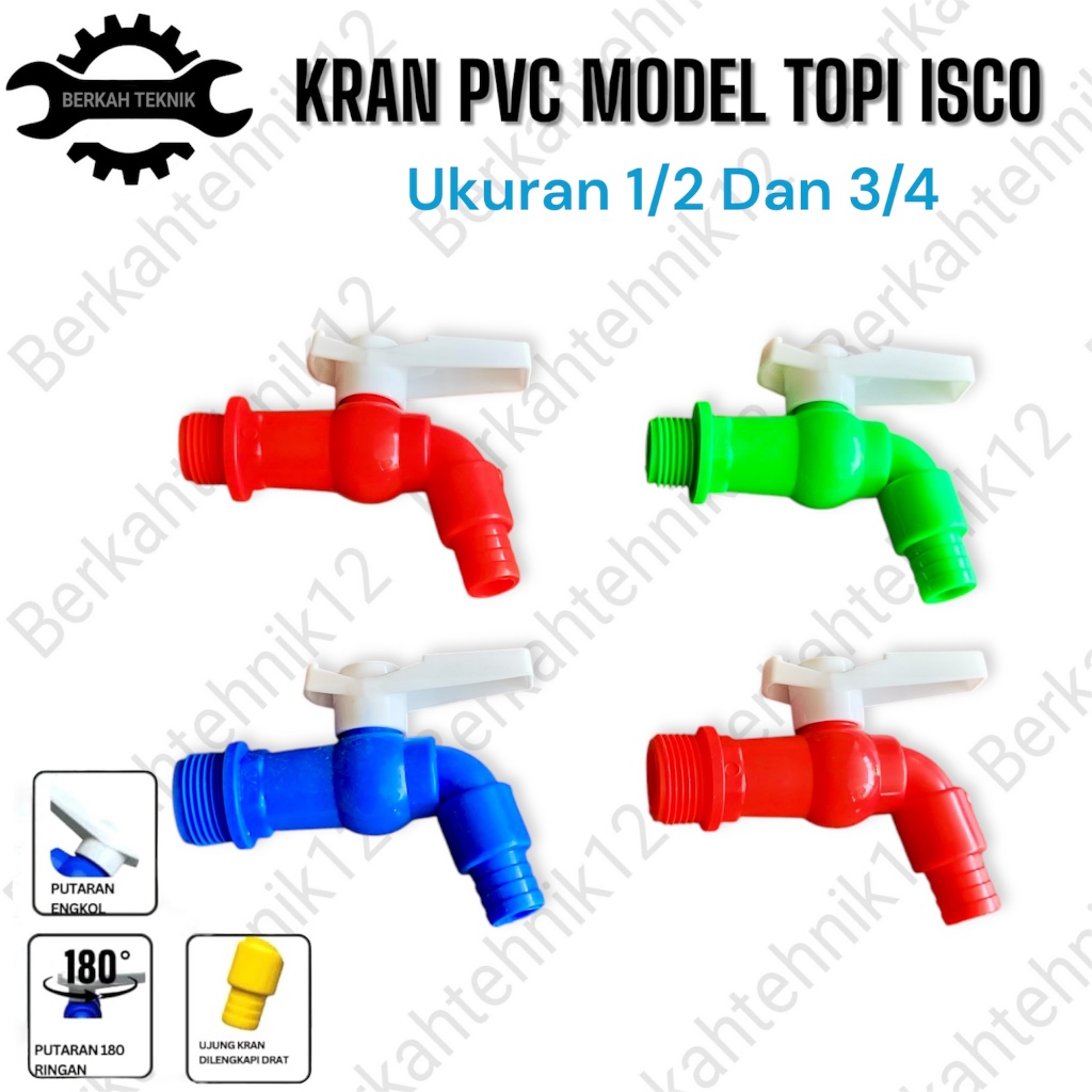 Jual kran air PVC 1/2 Dan 3/4 ABS Tebal , kran tembok engkol keran ...