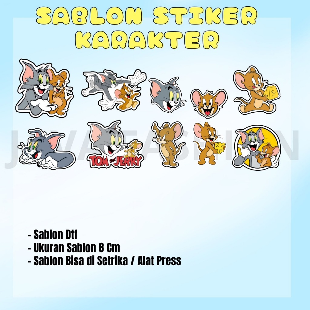 Jual JF Sticker Sablon Setrika Stiker Karakter Tom & Jerry Kartun Anak ...