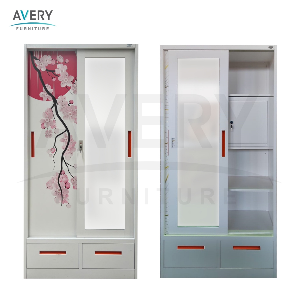 Jual Avery - SL D900 - Lemari Pakaian Besi 2 Pintu Sliding / Steel Wardrobe | Shopee Indonesia