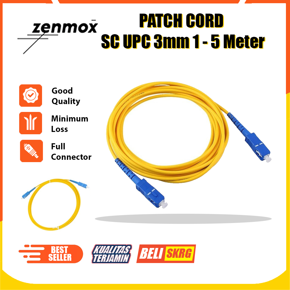 Jual PATCH CORD 3MM 1 2 3 - 5 METER KUNING FO SC-UPC KABEL PATCH CORE | PATCHCORD | PATCHCORE ...