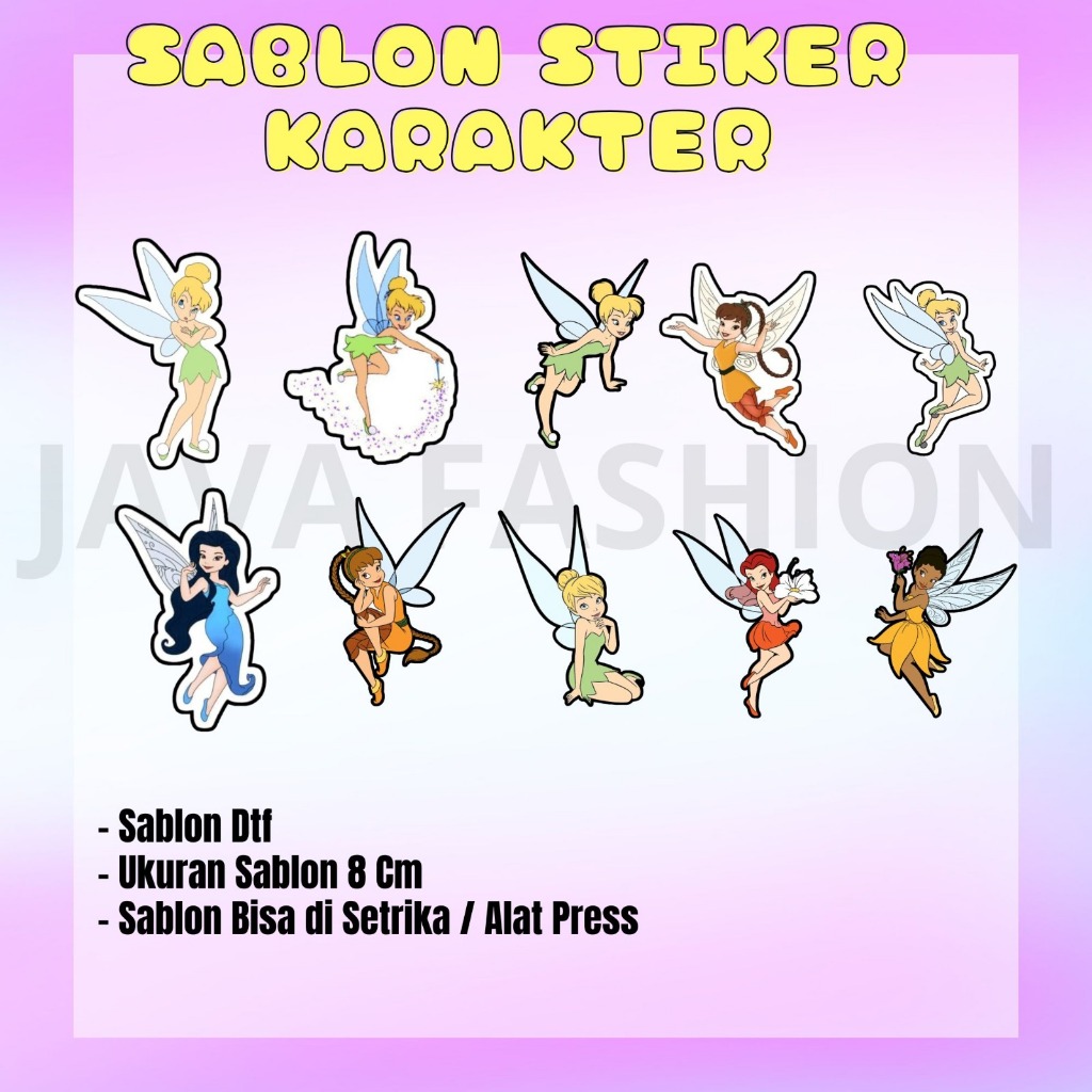Jual JF Sticker Sablon Setrika Stiker Karakter Tinkerbell Kartun Anak ...
