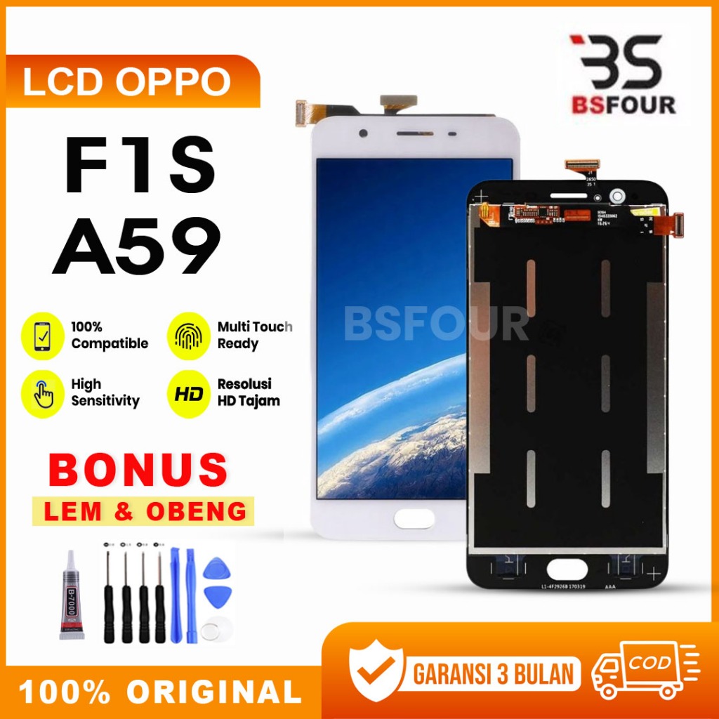 Jual LCD OPPO F1S A59 TOUCHSCREEN ORIGINAL FULLSET | Shopee Indonesia