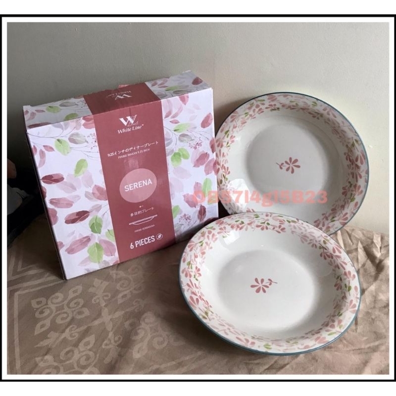 Jual piring makan keramik cantik piring porcelain omega 9,25 serena ...