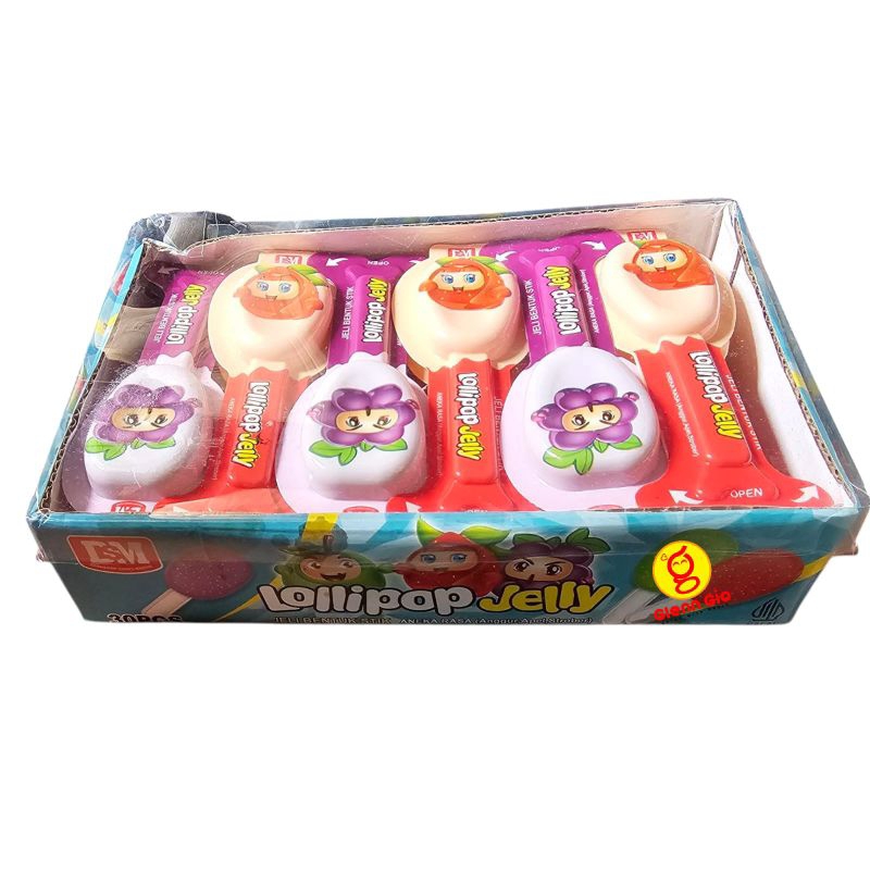 Jual Jeli Bentuk Stik Lolipop Mix Aneka Rasa Lollipop Jelly DSM Box isi ...