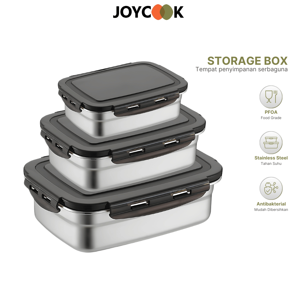 Jual JOYCOOK Kontainer Makanan Stackable Tempat Penyimpanan Serbaguna ...