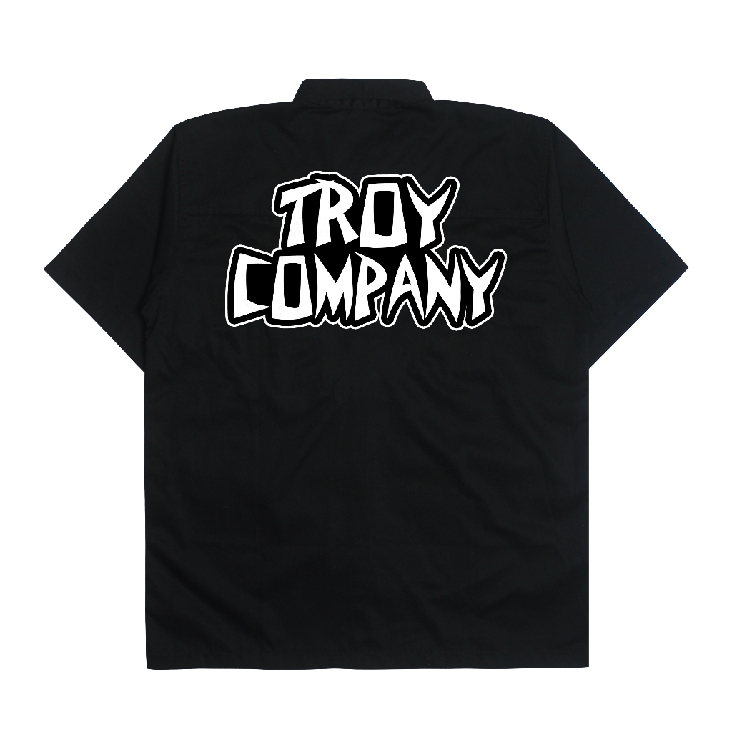 Jual Troy Company Work Shirt Workwear Black Punk Bones - Kemeja Kerja ...