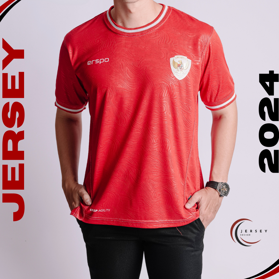 Jual Jersey Timnas Indonesia Erspo Merah 2024 Big size Unisex Bahan ...