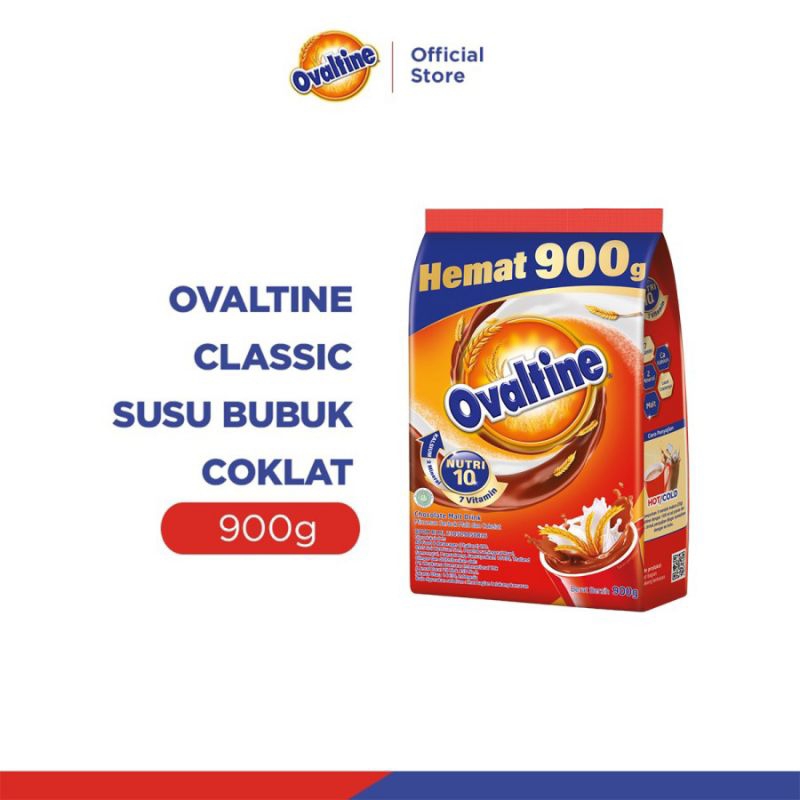 Jual Ovaltine Classic Susu Bubuk Coklat 900g | Shopee Indonesia