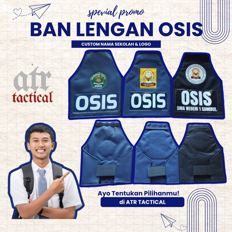 Jual Ban lengan OSIS Smp Sma custom nama sekolah logo size anak ...