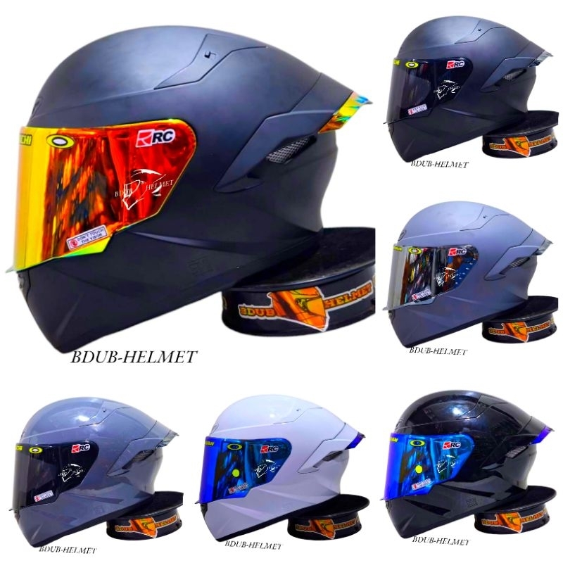 Jual Helm full face TTC course TT course kbr paket ganteng black glos ...
