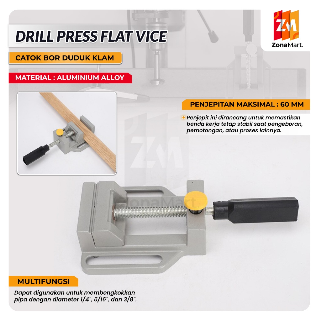 Jual Ragum catok bor duduk - Drill press vice meja - Alat jepitan stand ...