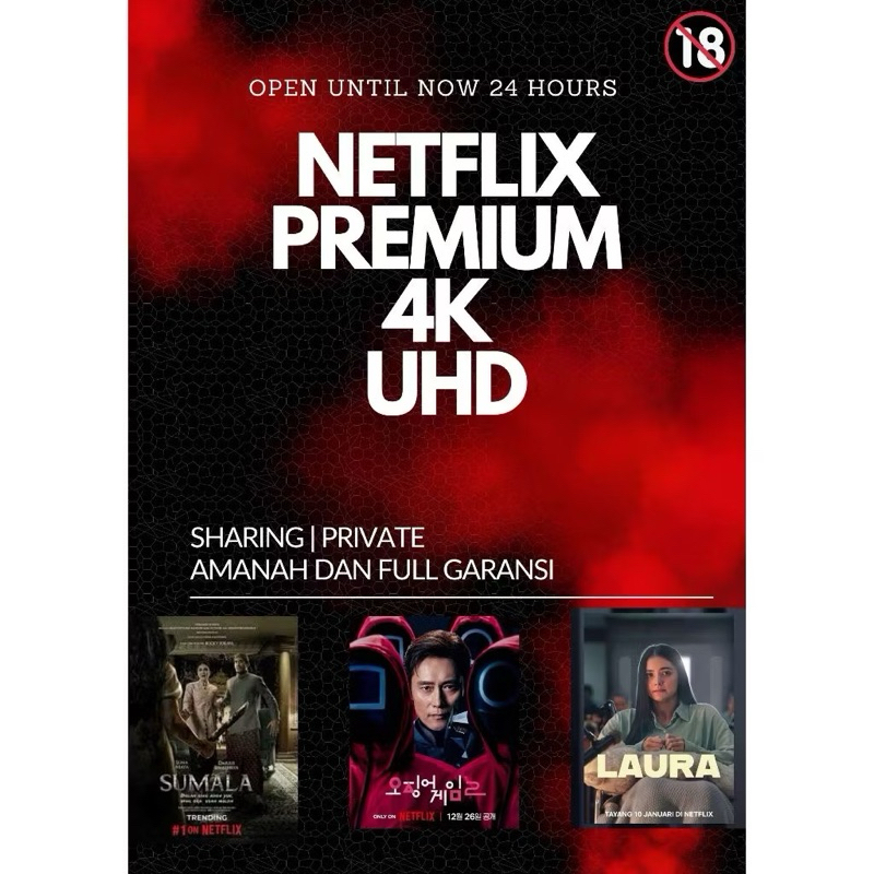 Jual PROMO NETFLIKKK 1-3BULAN 4K UHD PREMIUM GARANSI 100% RESMI NO VPN SOFTWARE | Shopee Indonesia
