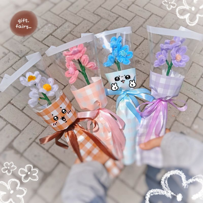 Jual buket bunga kawat bulu | buket bunga daisy [WAJIB BACA DESKRIPSI ...