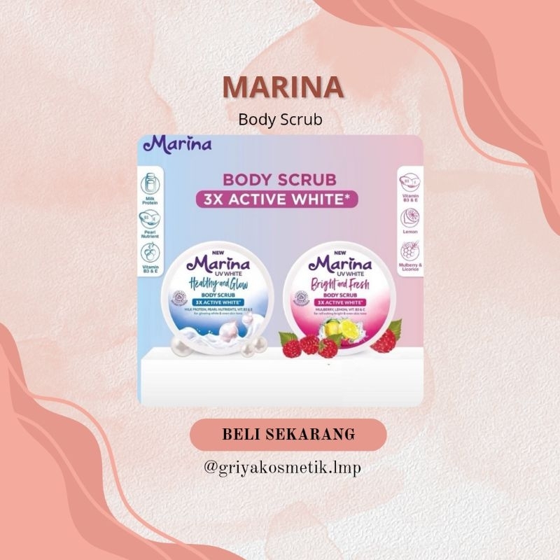 Jual MARINA UV WHITE BODY SCRUB 185 ml | Shopee Indonesia