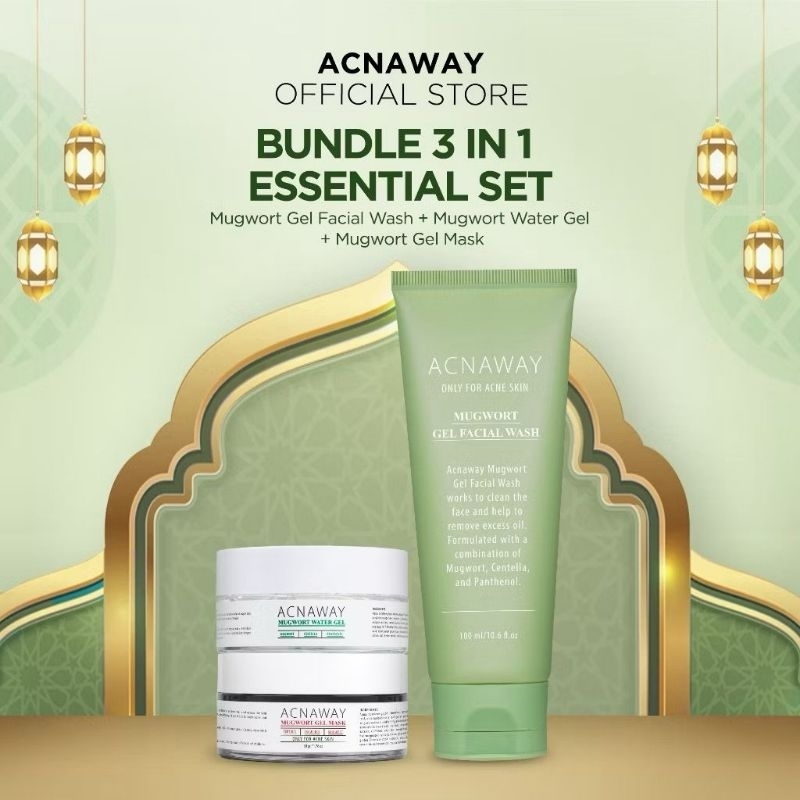Jual ACNAWAY Bundle Essential Set 3 in 1 - Mugwort Gel Facial Wash ...