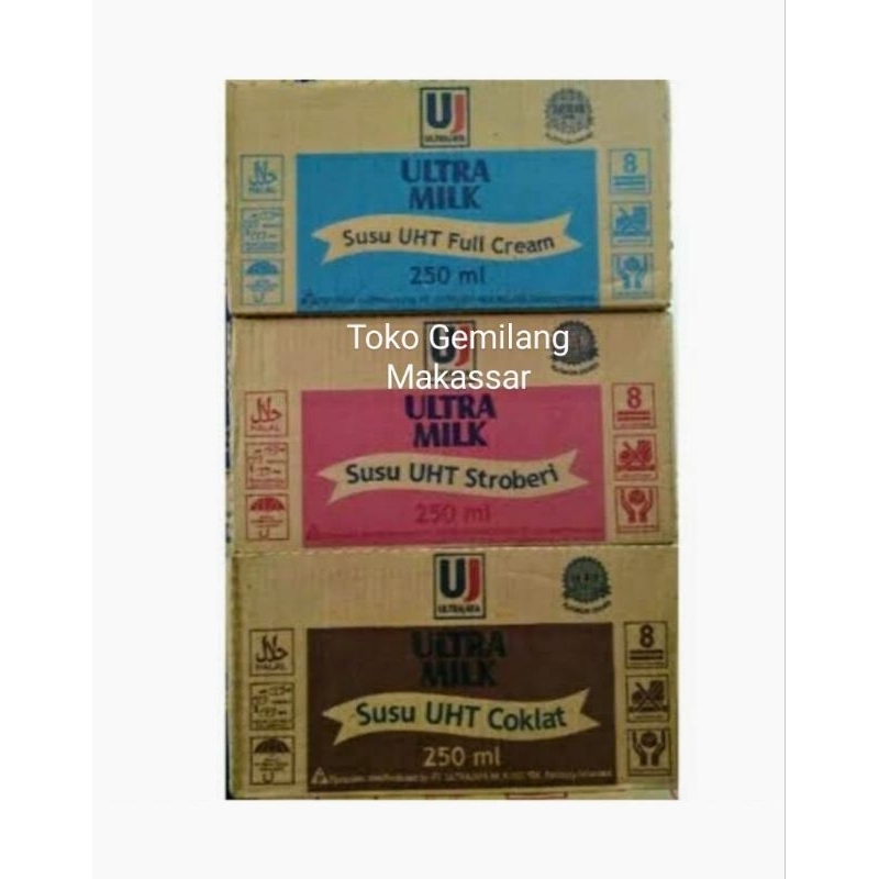 Jual Susu Ultra / ultra milk UHT 250 ml 1 Dus isi 24 pc | Shopee Indonesia