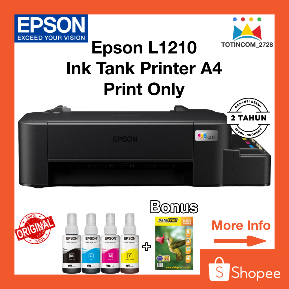 Jual Printer Epson L121 EcoTank A4 New Original Ink Tank 664 Pengganti L120 | Shopee Indonesia