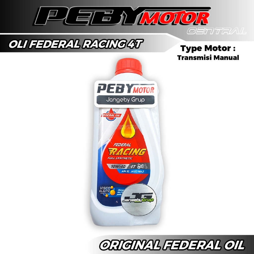 Jual Oli FEDERAL Racing 10W-40 4T Manual 1 Liter ORIGINAL | Shopee ...