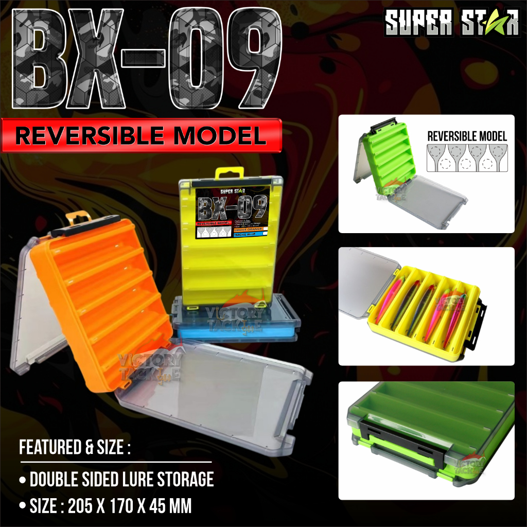 Jual Box Umpan Pancing Superstar BX-09 BX-16 – Double Side Lure Storage Reversible Box Material ...
