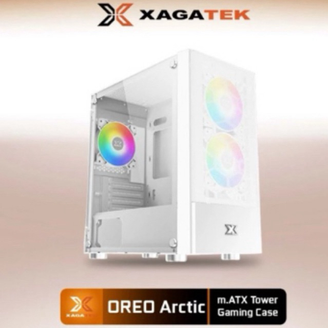 Jual Casing PC Gaming Xagatek / Xigmatek Oreo White mATX + 3 Fan RGB ...