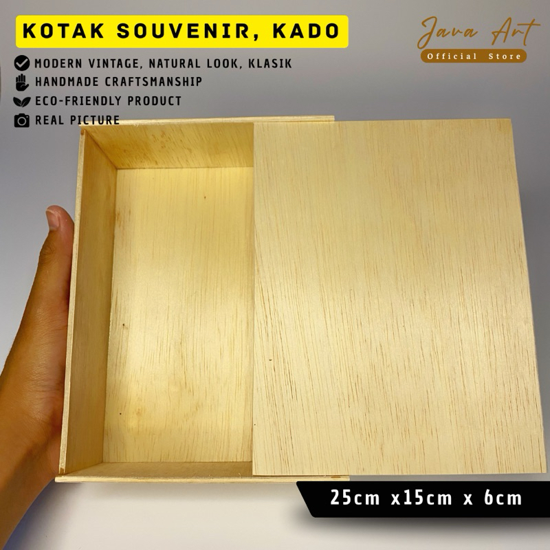 Jual KOTAK KAYU KLASIK PACKAGING PRODUK UKURAN 25cm x 15cm x 6cm ...