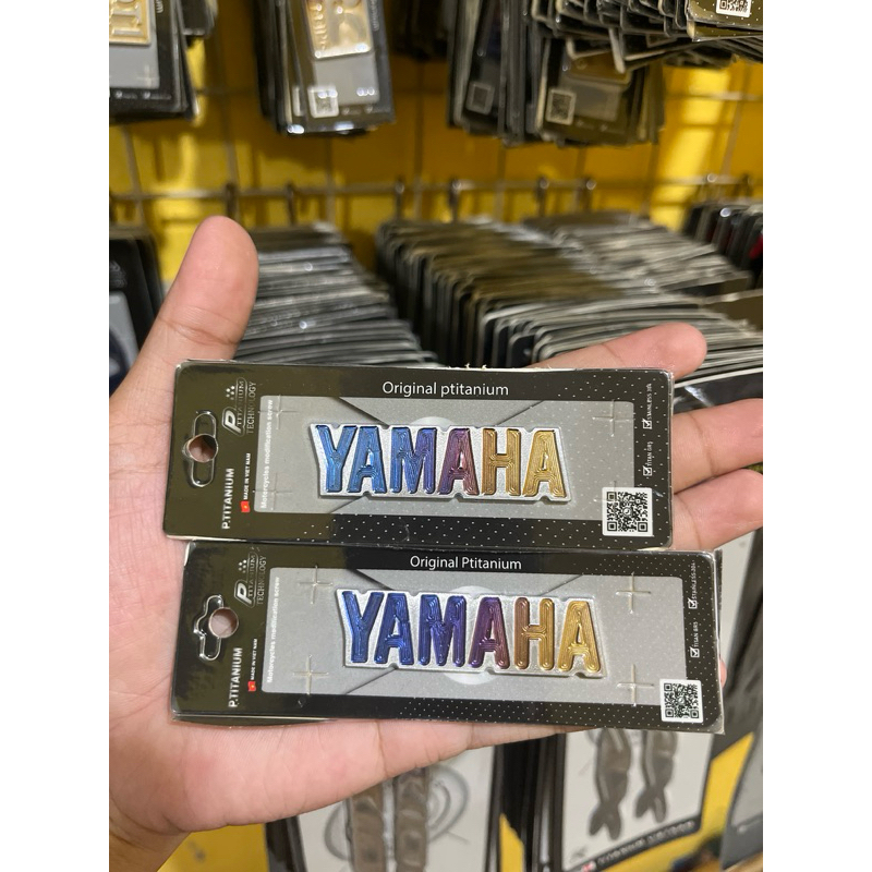 Jual Emblem logo tulisan Yamaha titanium ( 1 biji ) | Shopee Indonesia
