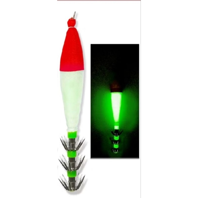 Jual umpan pancing cumi apollo 4inci 3 mata pancing body hijau perpack ...