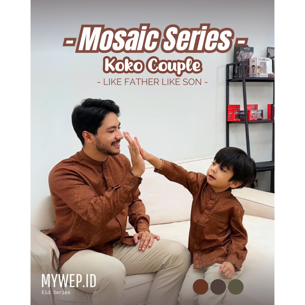 Jual MYWEP Mosaic Koko Couple Ayah dan Anak Edisi Baju Lebaran 2025 ...