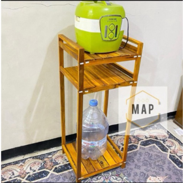 Jual Rak Galon 3 Tingkat Kayu Jati susun/tingkat asli Rak serbaguna ...