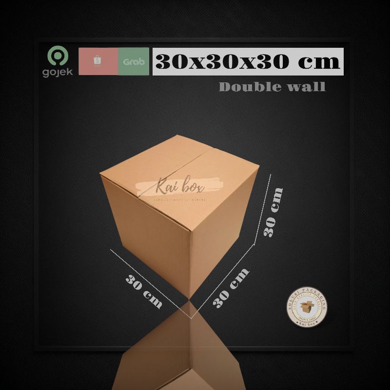 Jual kardus ukuran 30x30x30 cm box tebal double wall polos | Shopee ...