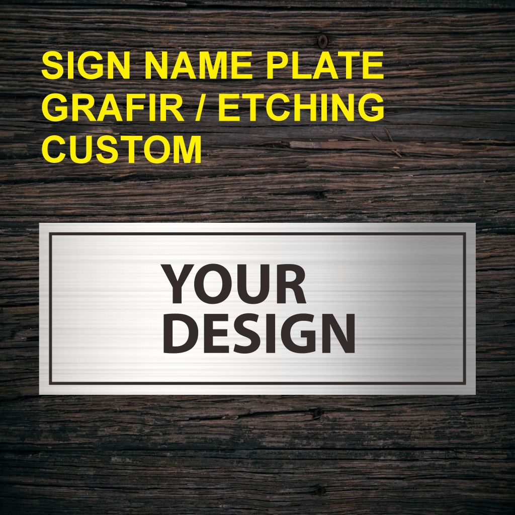 Jual plat stainless etching / grafir sign name custom | Shopee Indonesia
