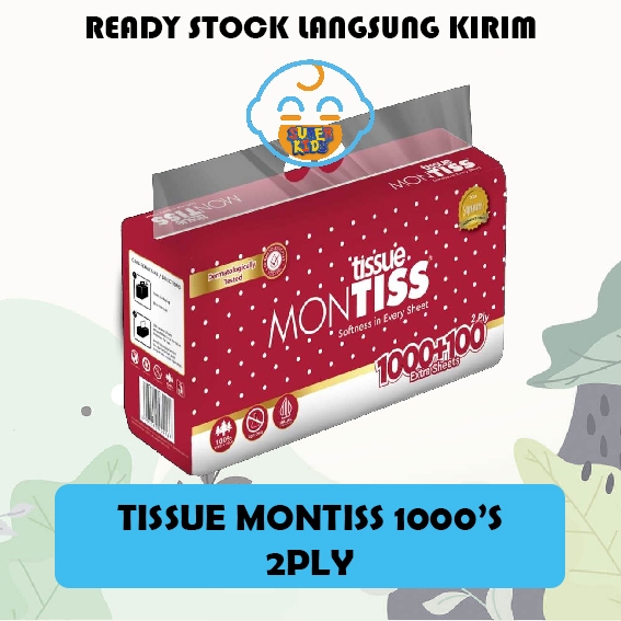 Jual MONTISS 1000 + 100 FACIAL TISSUE 2PLY 1000 +100 'S / PAKET 4 PACK ...
