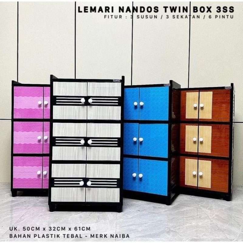 Jual Lemari Nandos Twin Box 3 Tingkat Lemari Plastik | Shopee Indonesia