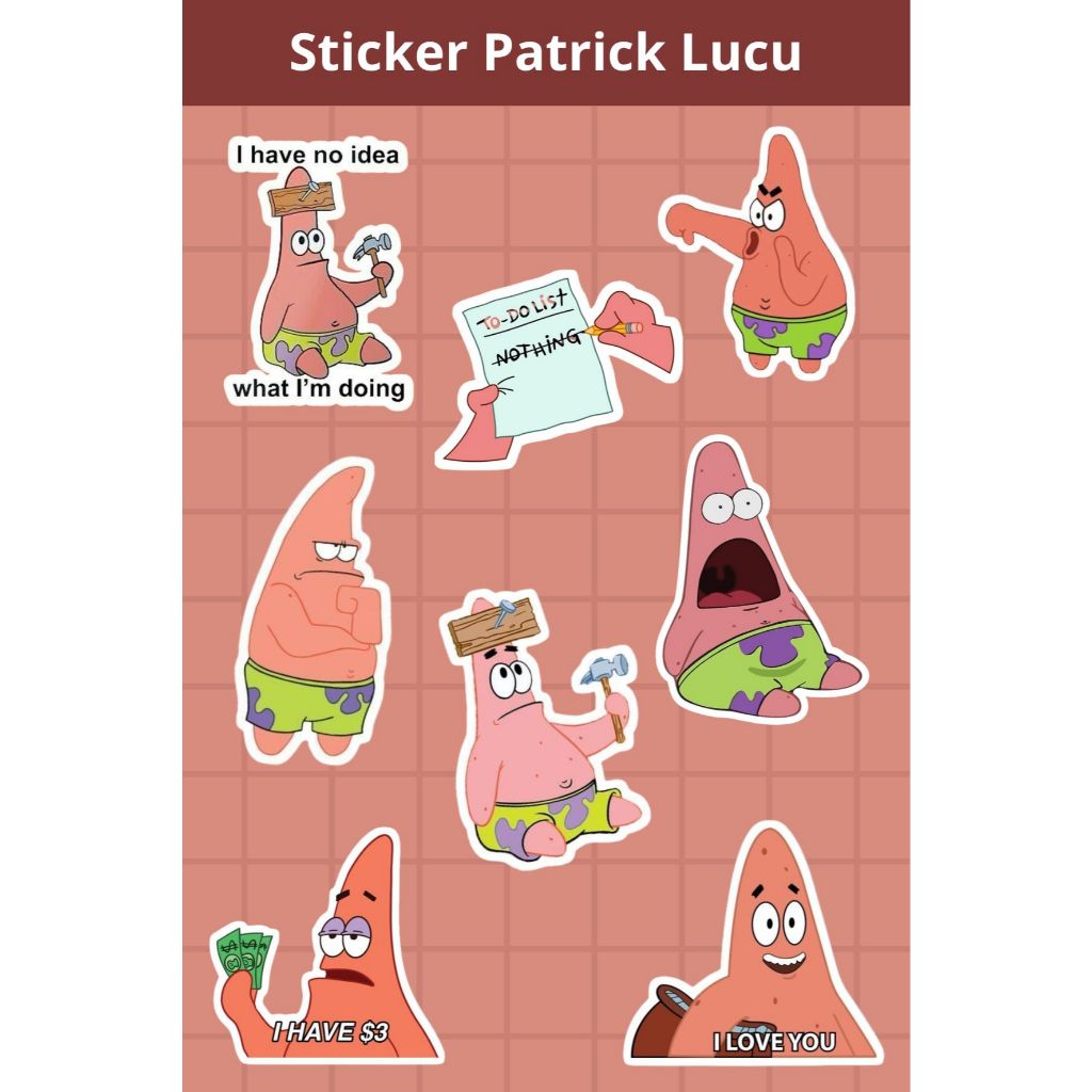 Jual stiker PATRICK Custom 10x15cm - Aesthetic Keren HP & Laptop ...