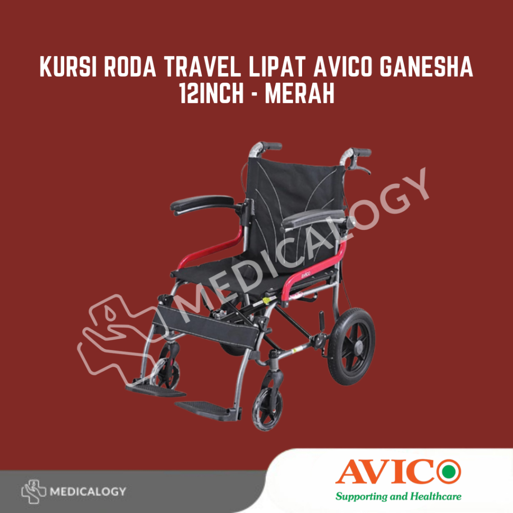 Jual Kursi Roda Travel Lipat Avico Ganesha - 12inch - Merah | Shopee ...