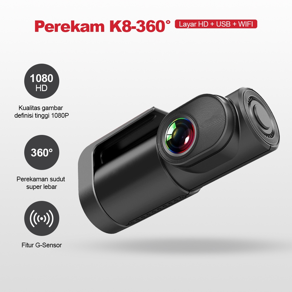 Jual Kamera dashcam mobil Dashcam K8 Dashcam Mobil 360 derajat Dengan ...