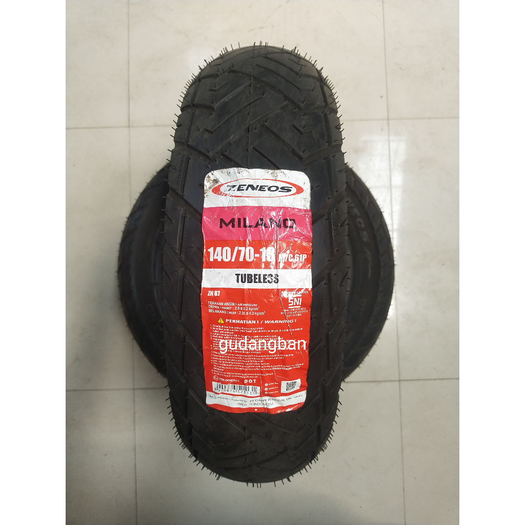 Jual Ban luar zeneos milano uk 140 / 70 -13 TUBLESS untuk nmax upgrade ...