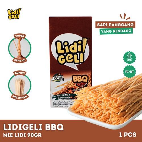 Jual Lidi Geli BBQ 90gr - Mie Lidi Rasa Sapi Panggang | Shopee Indonesia