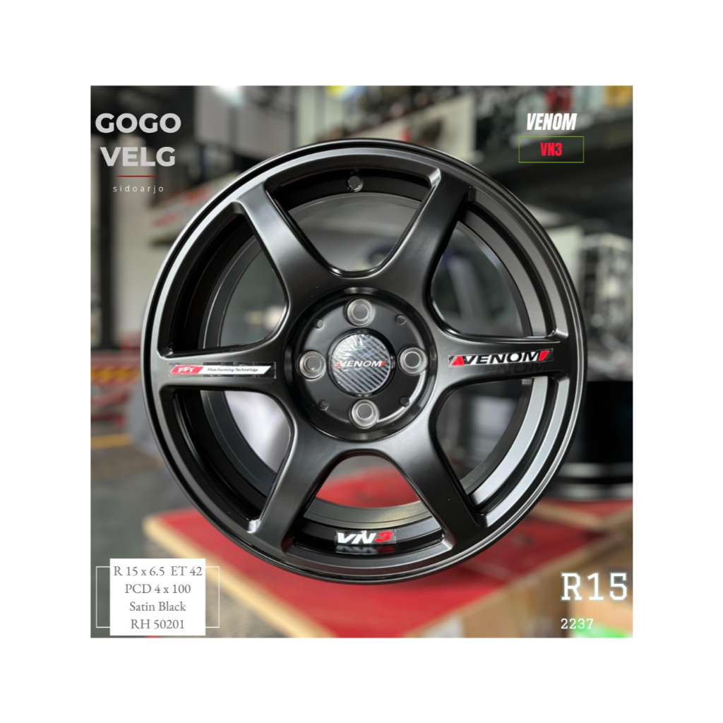 Jual Velg Mobil R15 Venom PCD 4X100 lebar 6,5 ET 42 Agya Ayla Brio Sigra Calya Ring 15 Satin ...