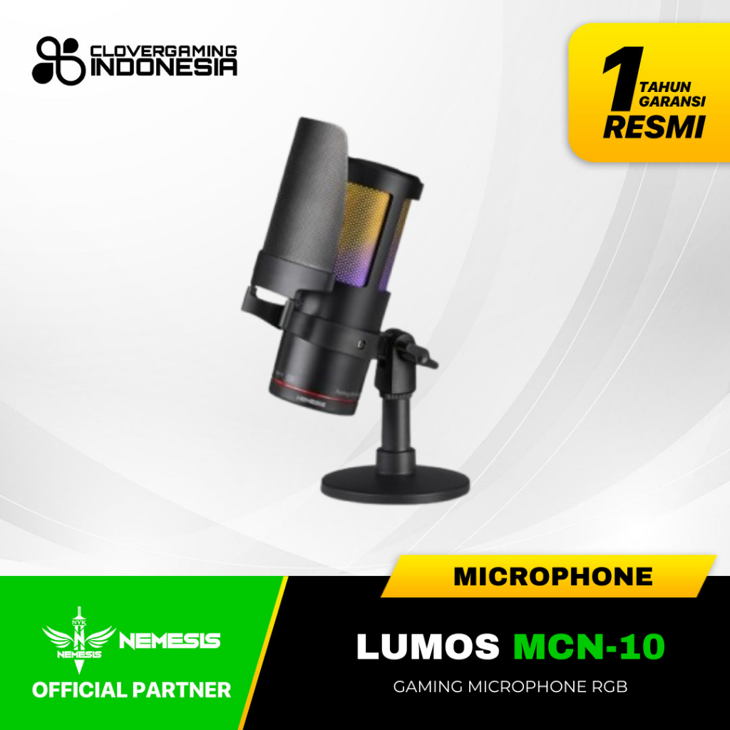 Jual NYK Nemesis Lumos MCN10 MCN-10 Mic Condenser RGB with Noise Cancelling Microphone Gaming ...
