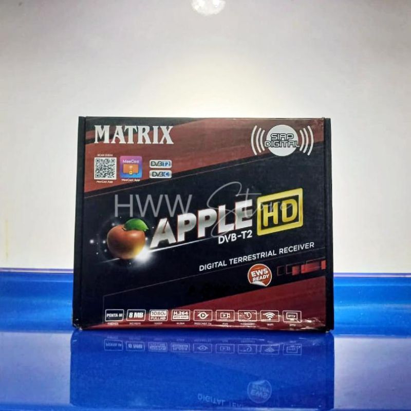 Jual STB Set Top Box Matrix Apple Merah DVBT2 Tv Digital | Shopee Indonesia