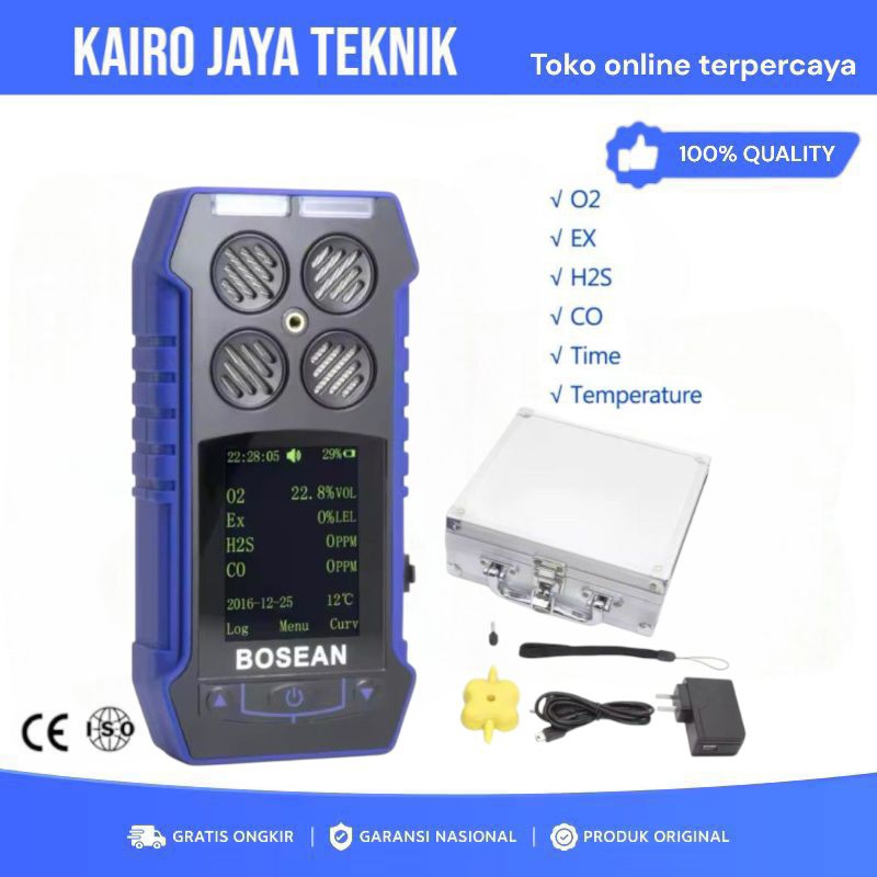 Jual Bosean BH-4S Gas Detector 4 in 1 H2S LEL O2 CO Monitor BH4S Hydrogen | Shopee Indonesia