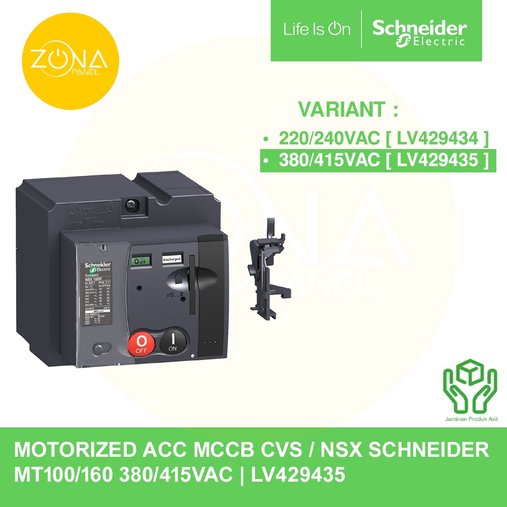 Jual MOTORIZED SCHNEIDER MCCB CVS/NSX MT100/160 380/415VAC LV429435 ...