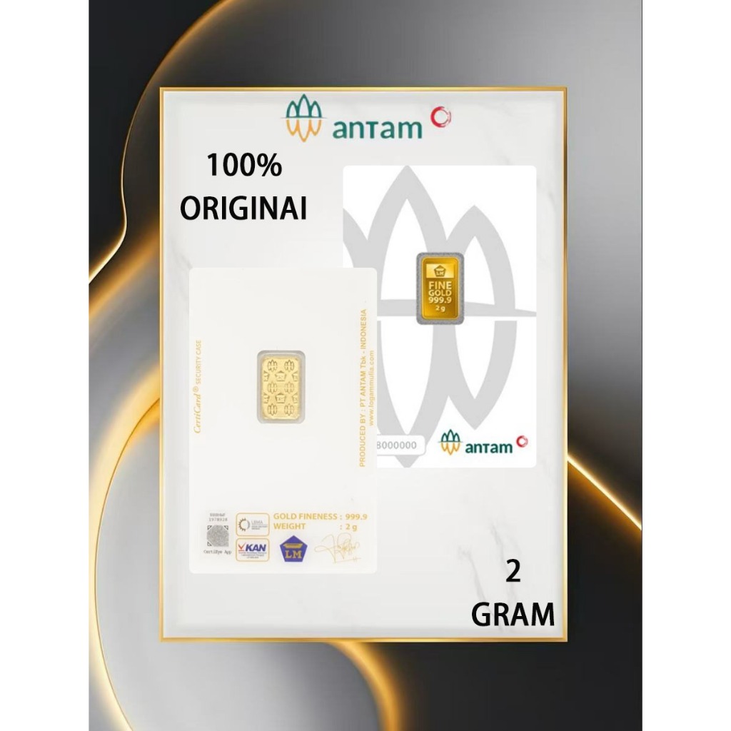 Jual Autentik Logam Mulia LM 2 Gram Antam Emas Gold Premium Precious ...