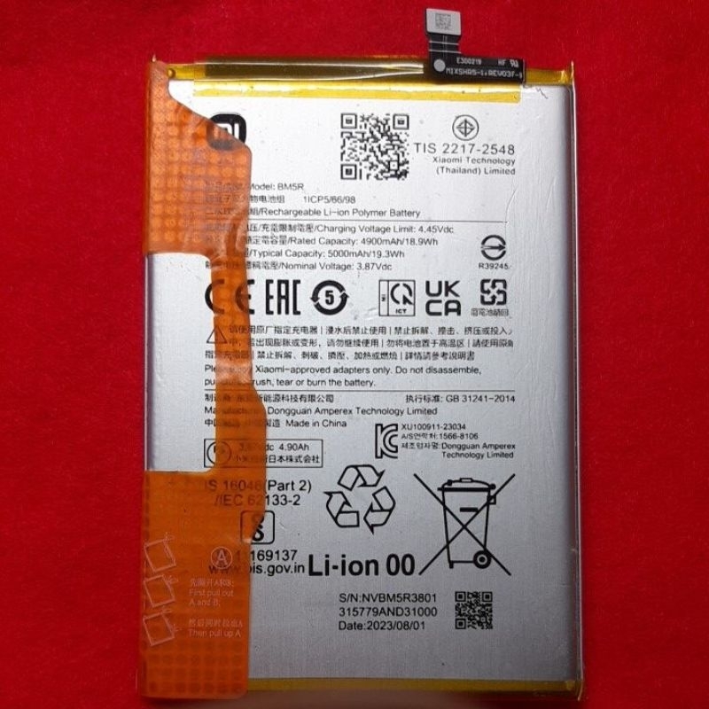 Jual Battery BM5R Redmi 12 / pocco M6 pro original cabutan | Shopee ...