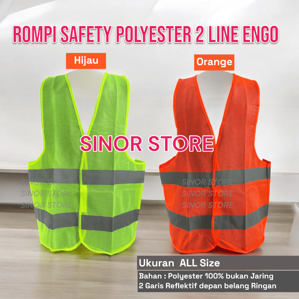 Jual Rompi Safety POLYESTER 2 Scotchlite Safety Vest Proyek Polister ...