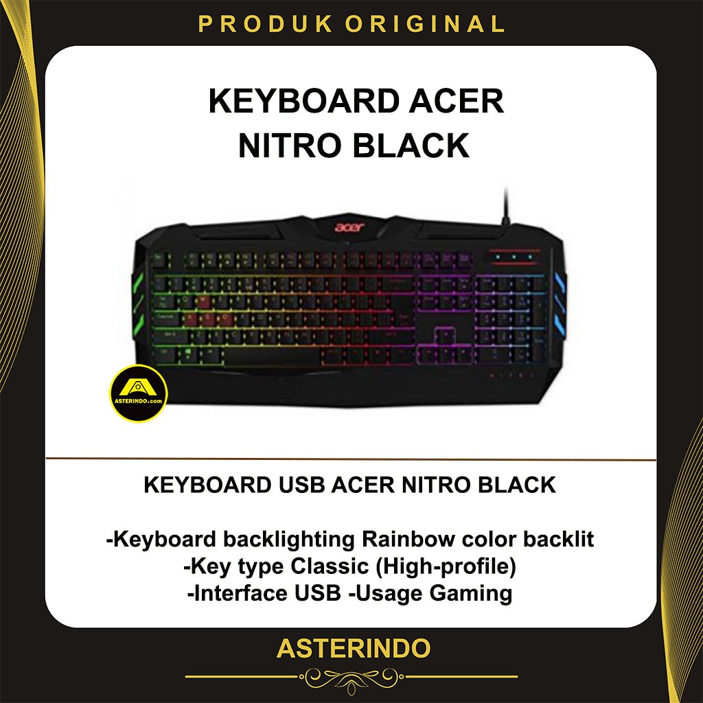 Jual Keyboard USB Acer Nitro Gaming Kabel Black Original | Shopee Indonesia